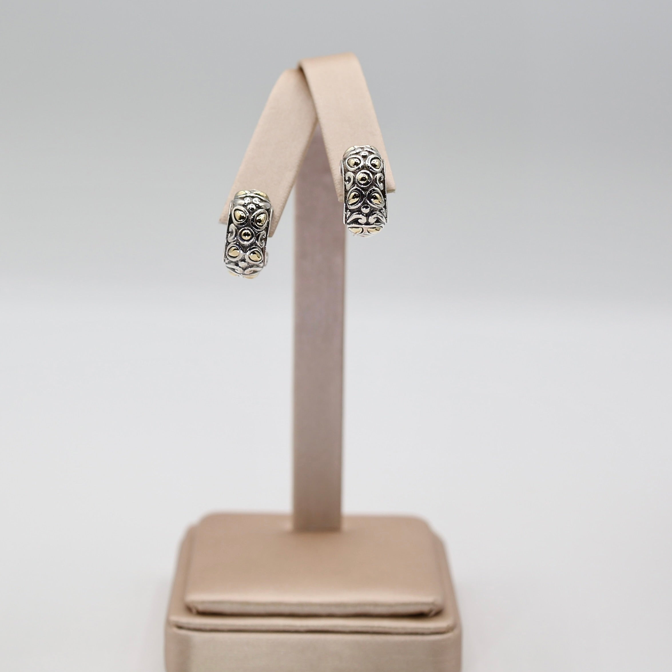 Meta Title: 925 Sterling Silver and 18k Yellow Gold John Hardy Omega Back Earrings – Annie ...