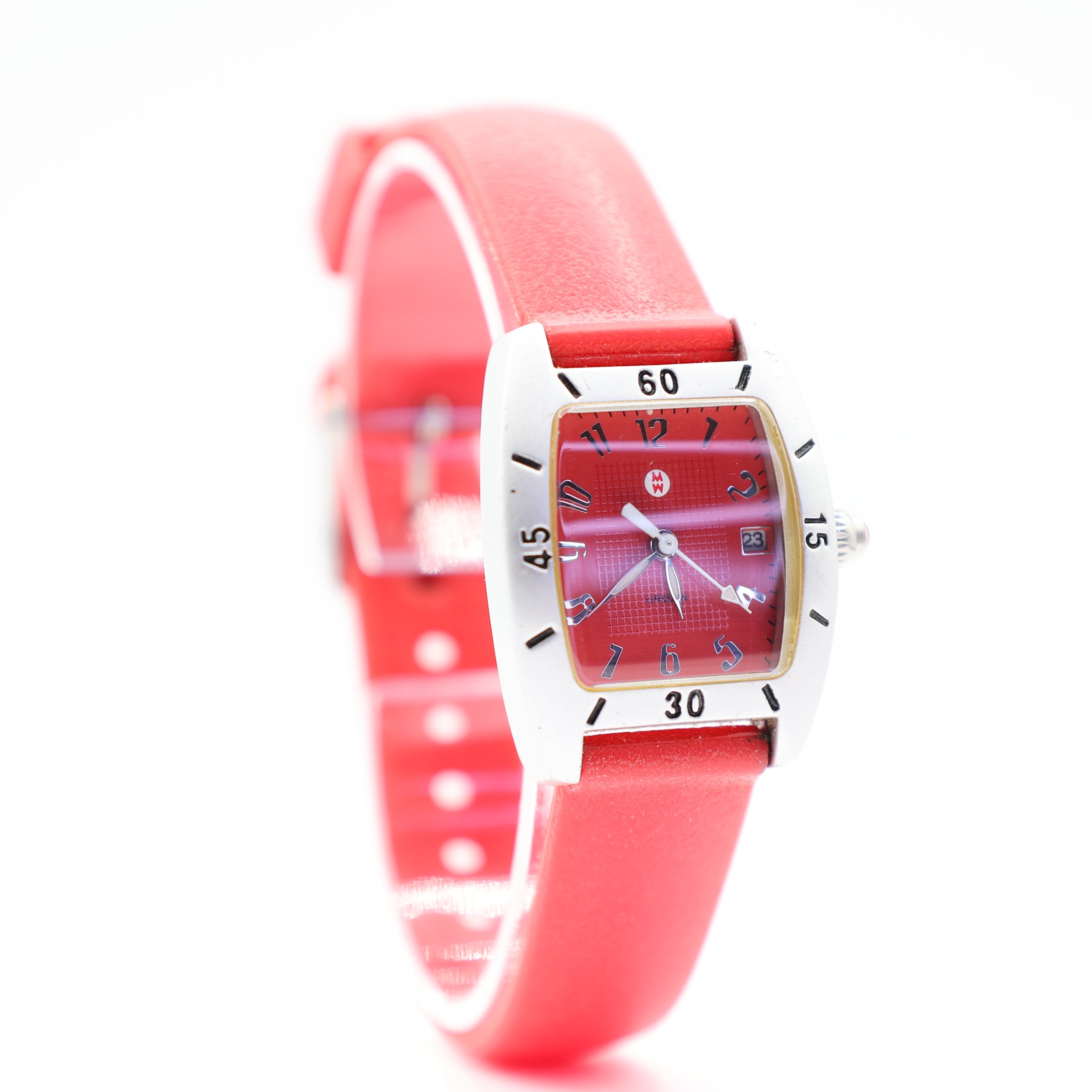 Michele "Urban" Chronograph Red Rubber Watch w/ Steel Back – Annie ...