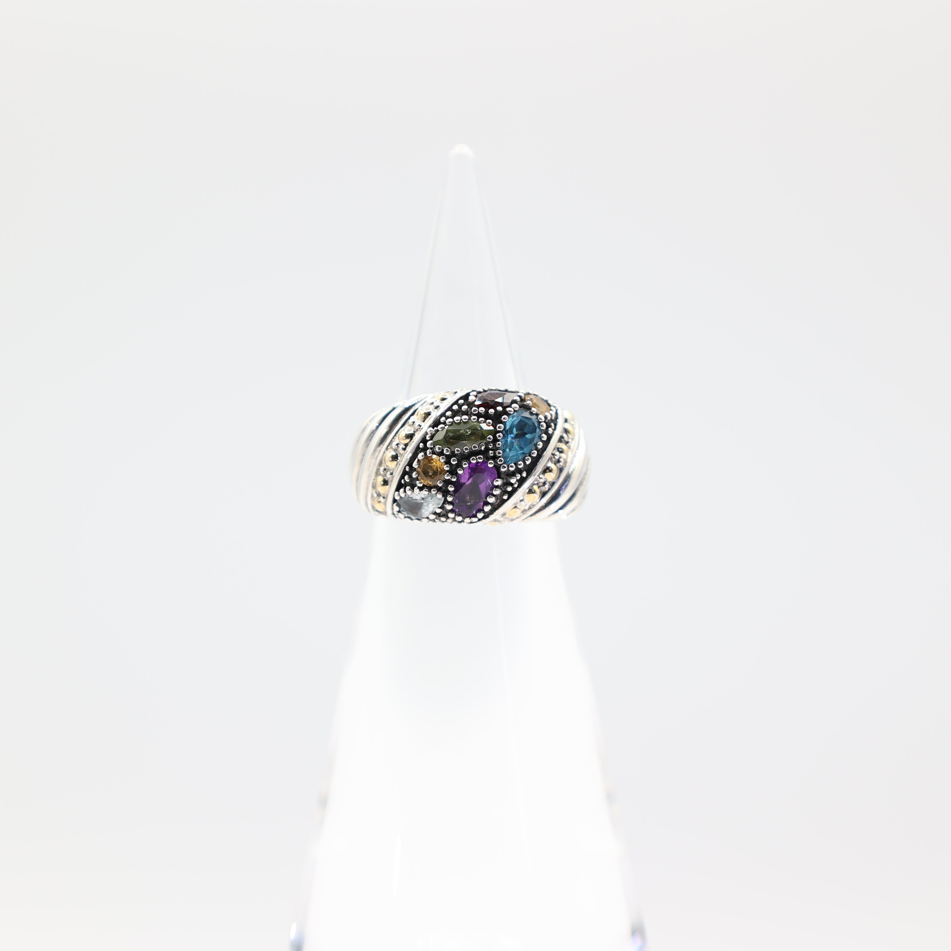 Effy Balissima 18K Yellow Gold Sterling Silver Multi Gemstone Ring ...