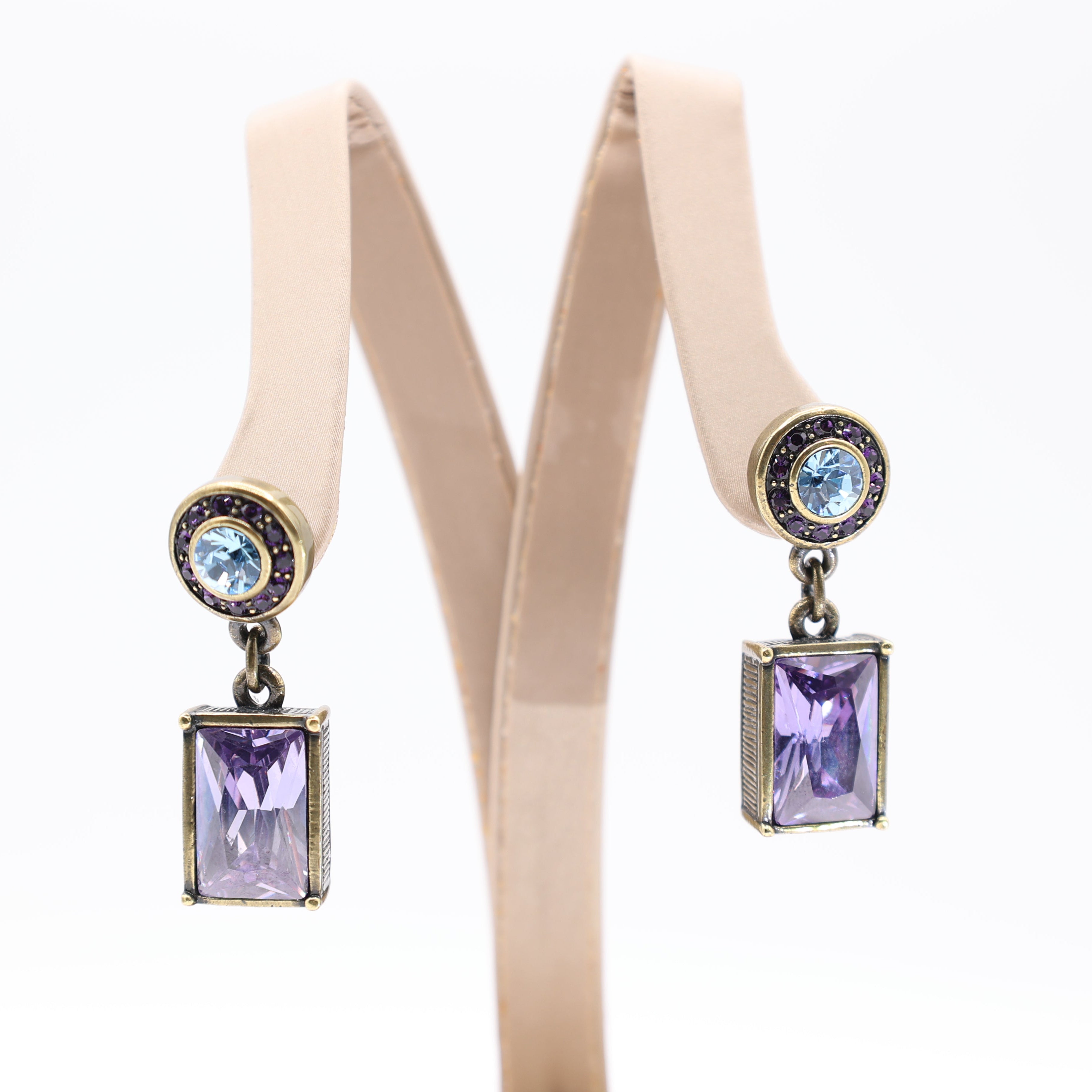 Heidi Daus Dangle Blue and Purple Crystal Earrings – Annie McConnell's ...